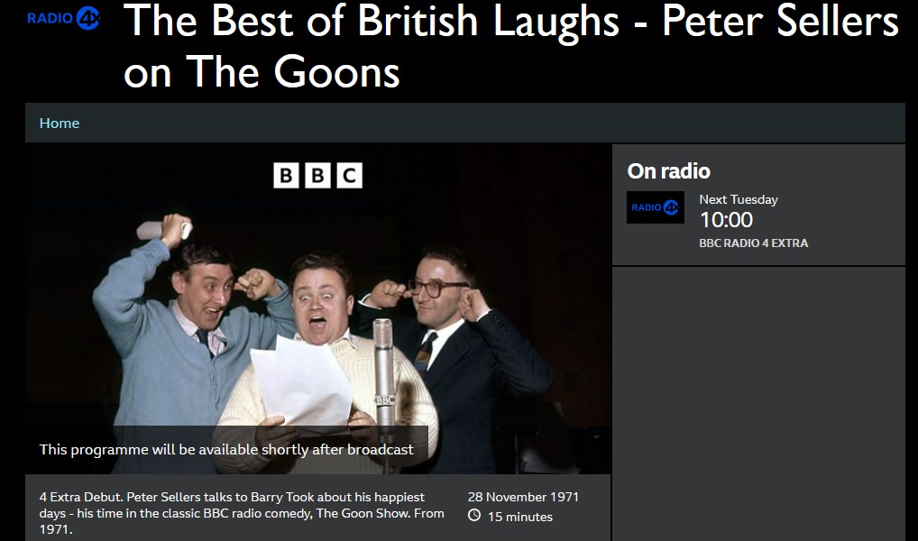 Sellers Centenary on the BBC – The Goon Show Preservation Society